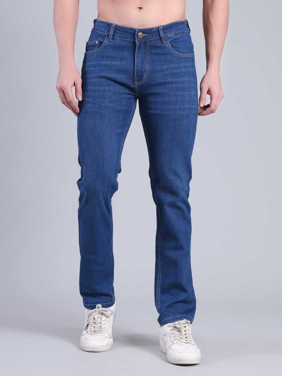 Stylox Men’s Slim Fit Jeans | Mid Rise Stretch Denim with Clean Wash f